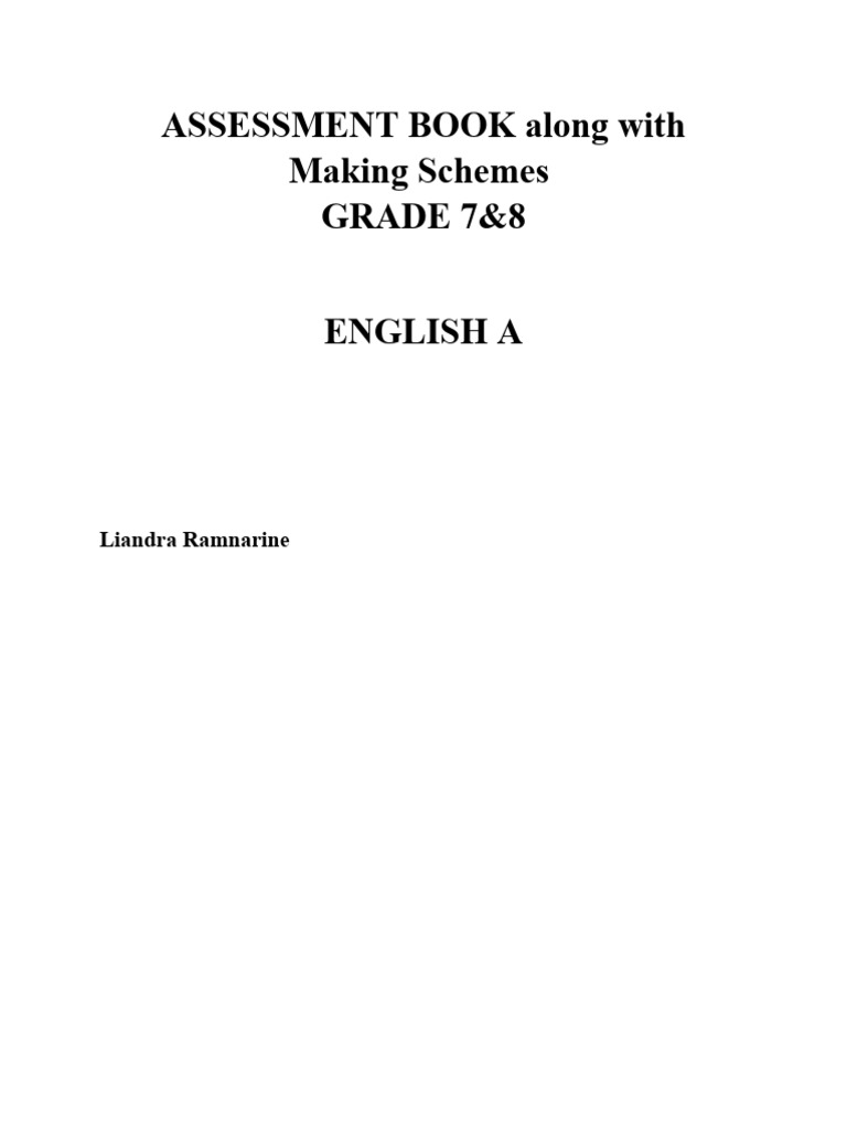 Assessment Book and Amrksh Scheme | PDF | Subject (Grammar) | Sentence ...