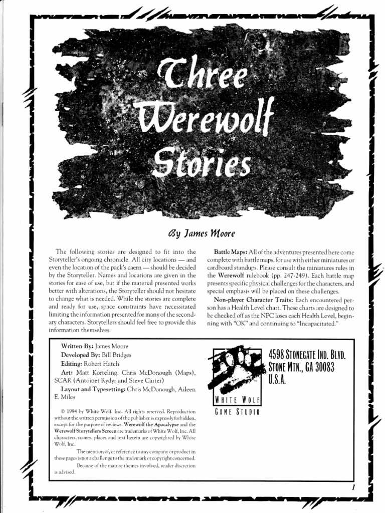 Werewolf - Beginning Adventure | PDF