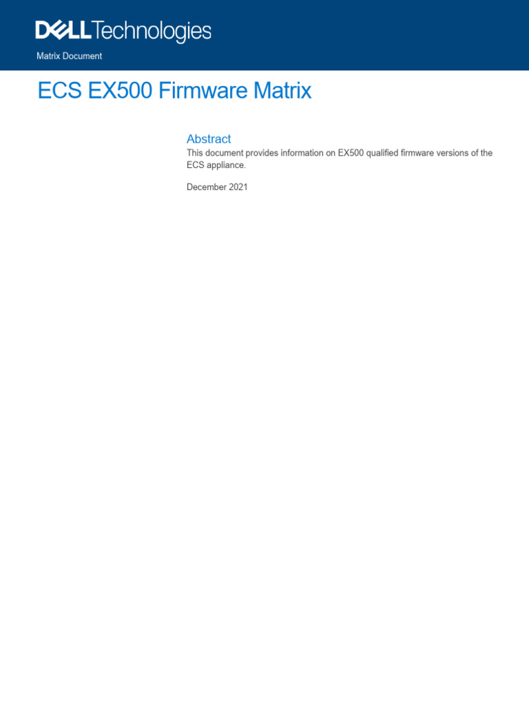 ECS_EX500_Firmware_Matrix | PDF | Bios | Computer Architecture