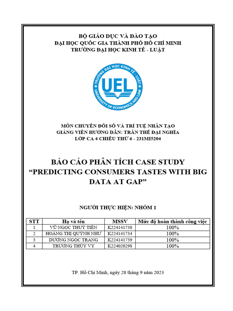 Nhóm 1 CA 4 Chiều t6 Gap Case Study | PDF