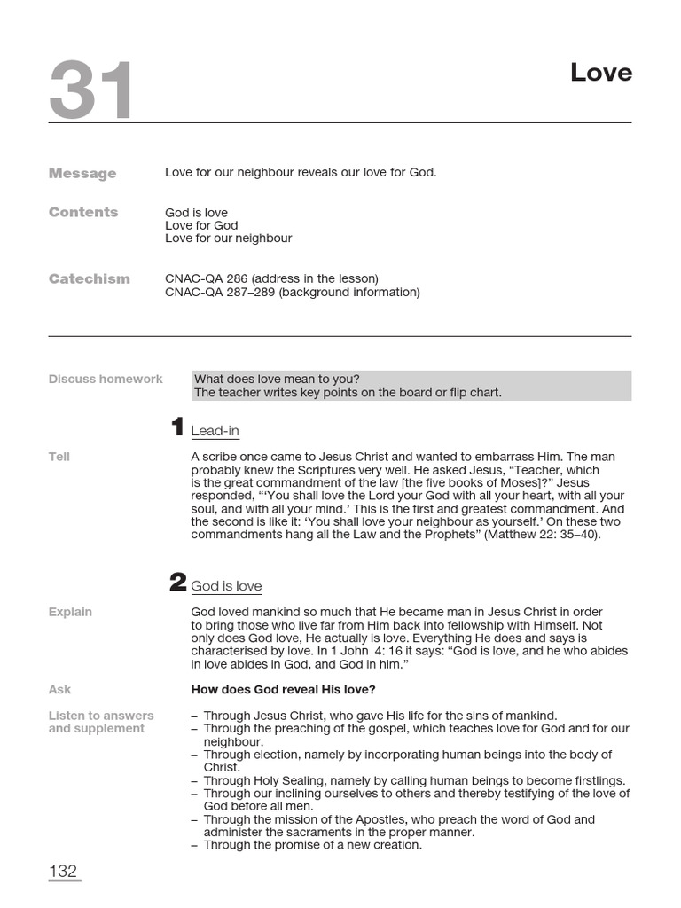 031 Love FullLesson 2018 | PDF | Jesus | God