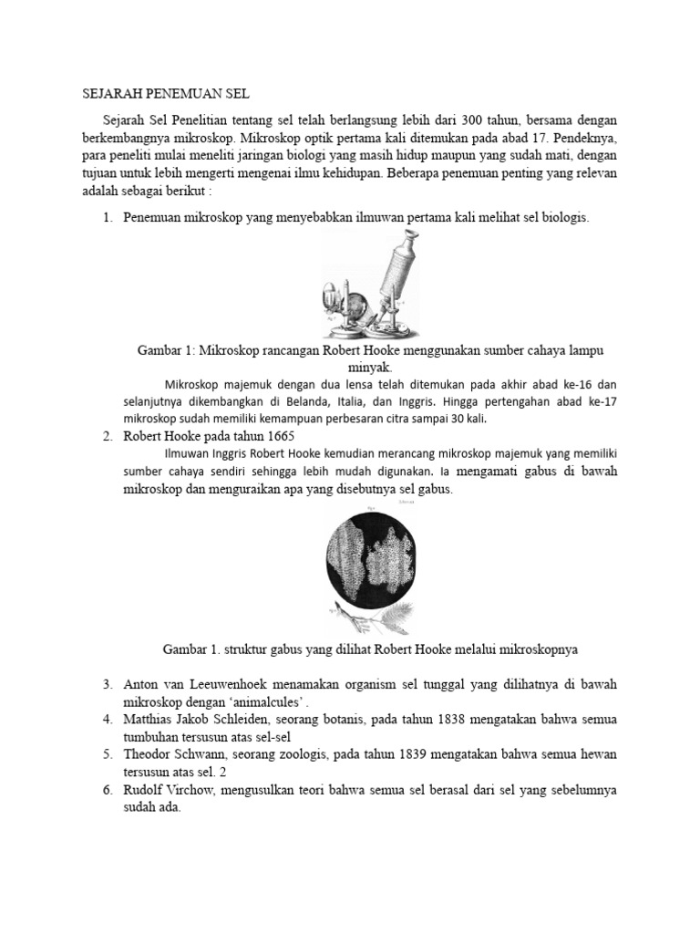 Sejarah Dan Teori Penemuan Sel Pdf