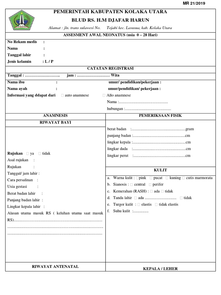 Lampiran Form Assesmen Populasi Khusus | PDF