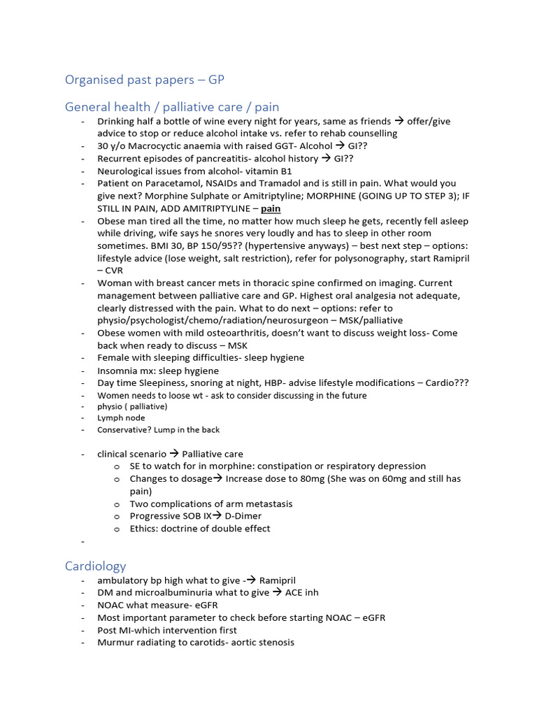 Organised Past Papers - GP | PDF | Chronic Obstructive Pulmonary ...