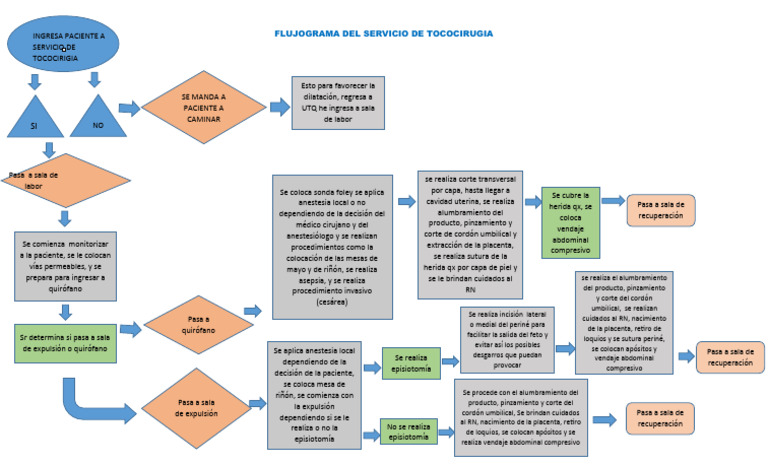Flujograma Del Servicio de Tococirugia | PDF