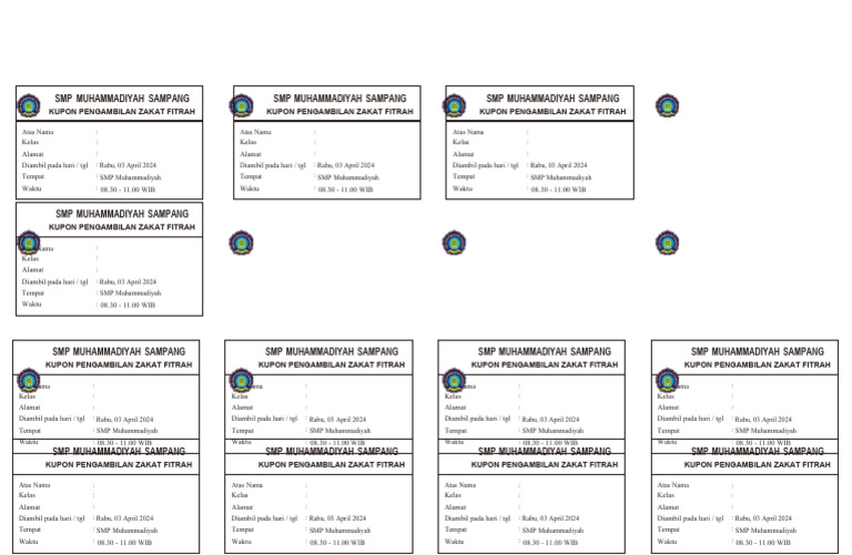 Kupon Zakat Fitrah Fix 1445 H | PDF