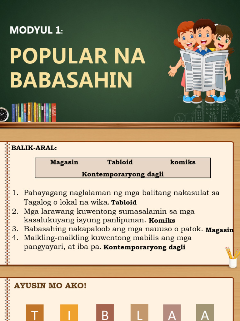 MODYUL - 1 - (Popular Na Babasahin) | PDF