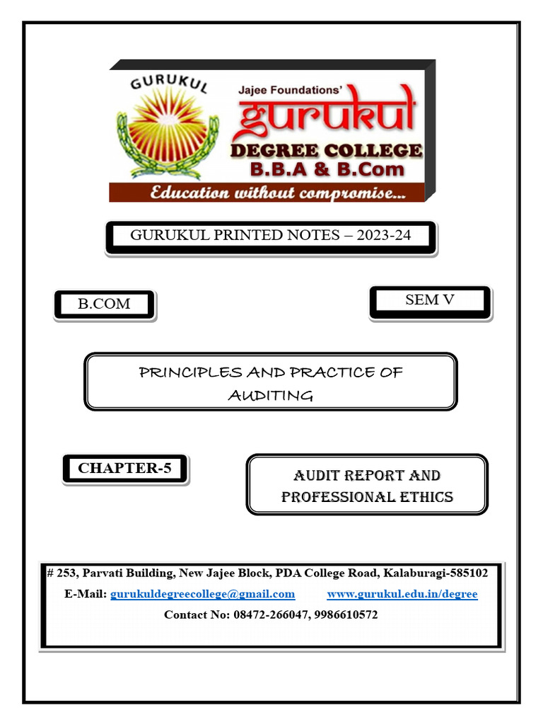 Chap 5 Auditing | PDF | Auditor's Report | Audit