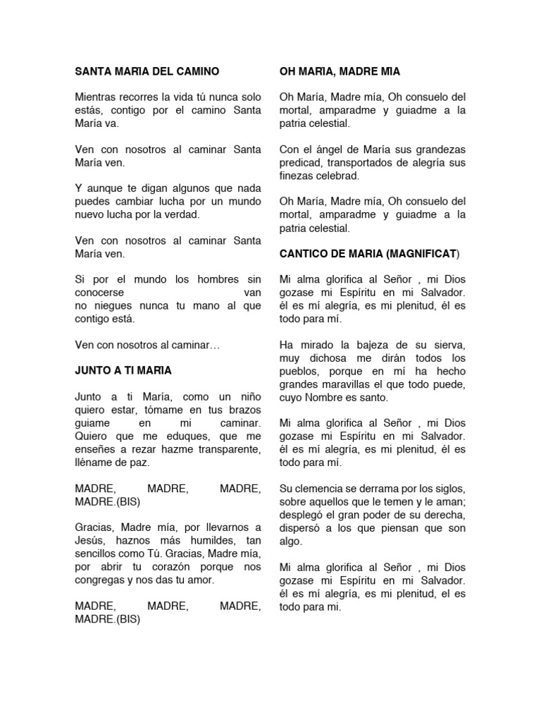 Himnos y Oraciones a Santa María | PDF | María, madre de Jesús | Amor