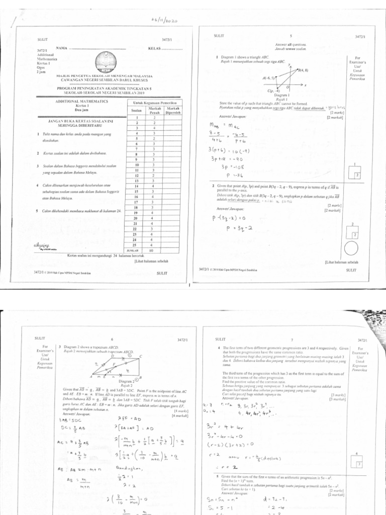 Jawapan K1 N9 2019 | PDF
