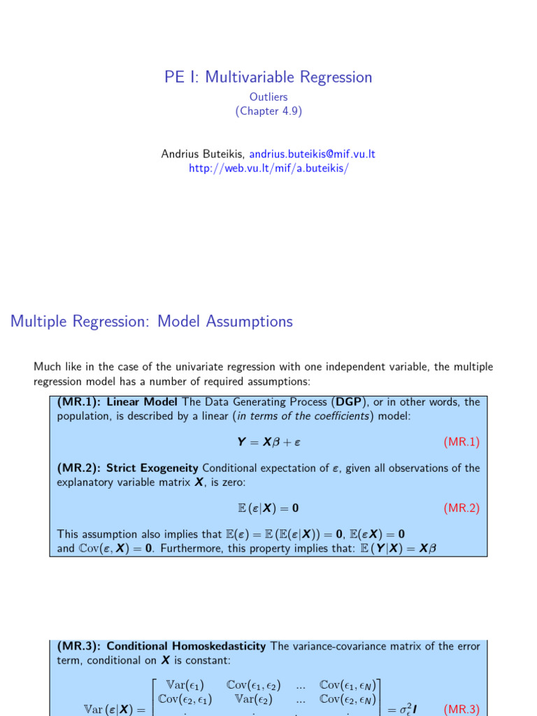 MultivariableRegression 6 | PDF | Linear Regression | Vector Autoregression