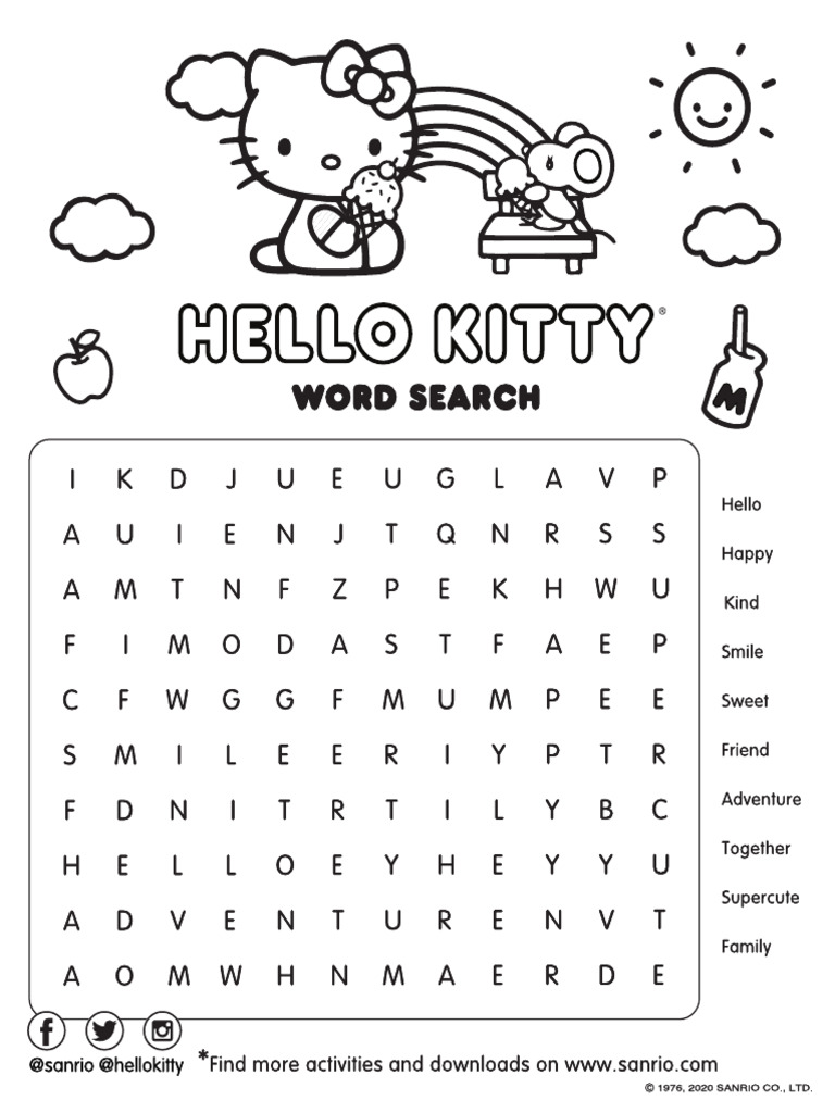 Hello Kitty Word Search | PDF