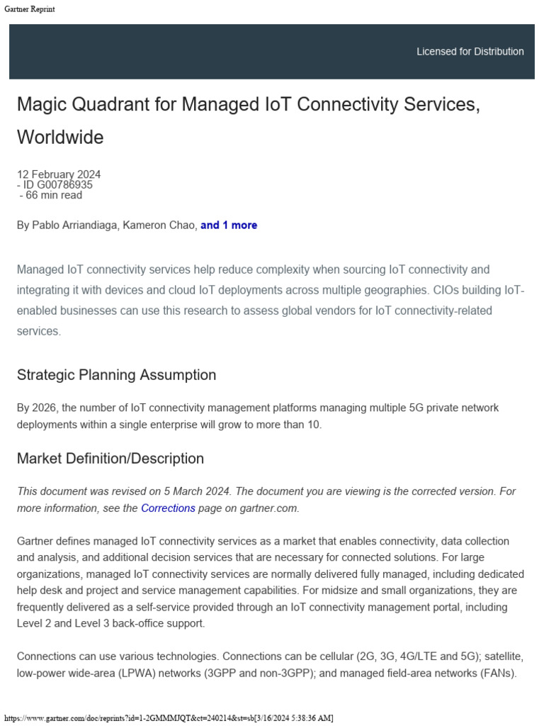Magic Quadrant For Managed IoT Connectivity Services 2024 | Download ...