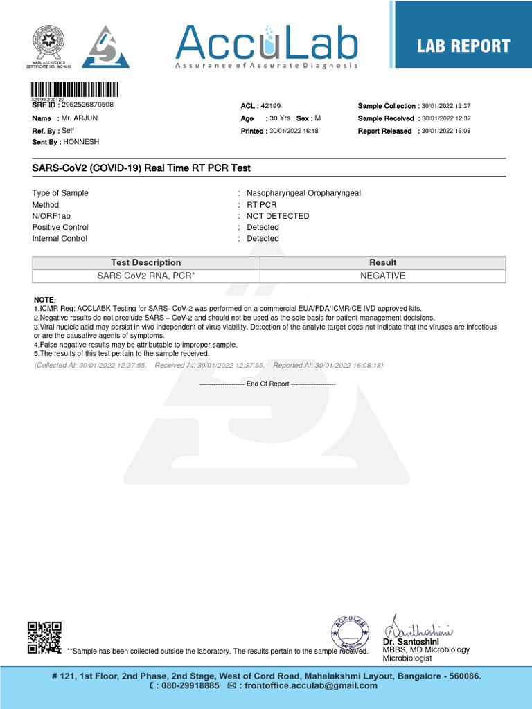 lab test report | PDF