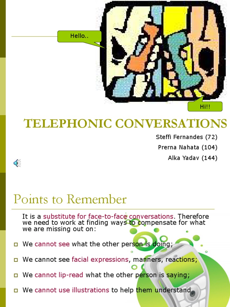 Telephonic Conversations | PDF | Telephone Number | Telephone