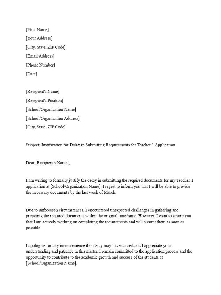 Justification Letter | PDF