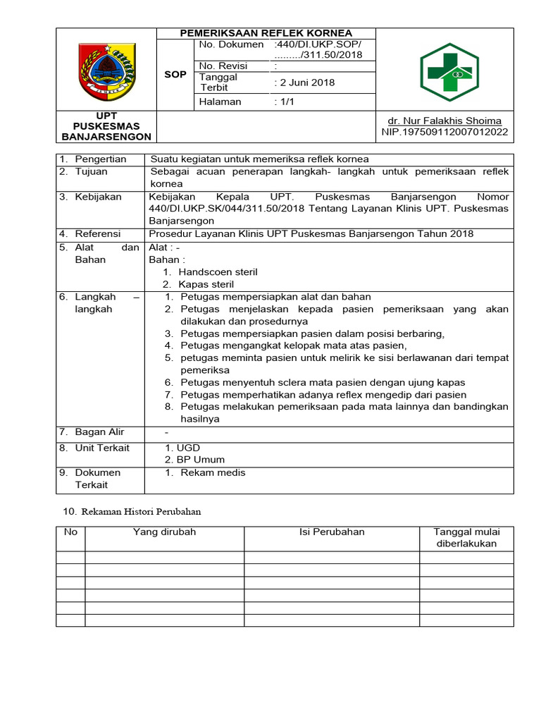 9.pemeriksaan Reflek Kornea | PDF