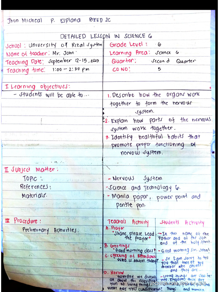 Detailed Lesson Plan | PDF