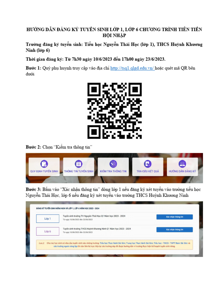 Huong Dan Dang Ky Tuyen Sinh NTH Va HKN - 106202311305 | PDF