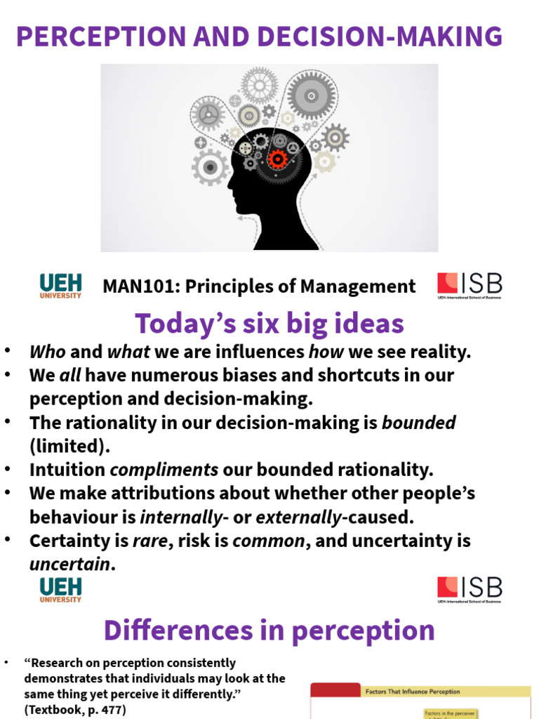 Class 4 - Perception and Decision-Making | PDF | Perception | Decision Making