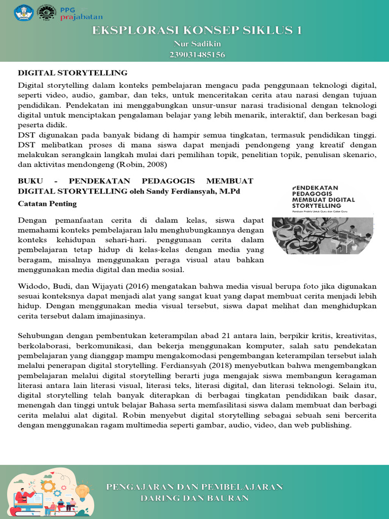 Nur Sadikin - PPDB - Siklus 1 - Eksplorasi Konsep Digital Storytelling ...