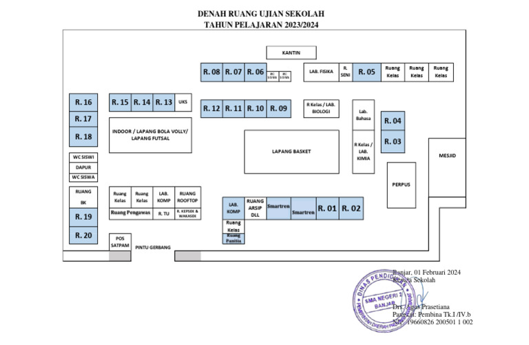 Lampiran 8 - Denah Ruang Ujian | PDF