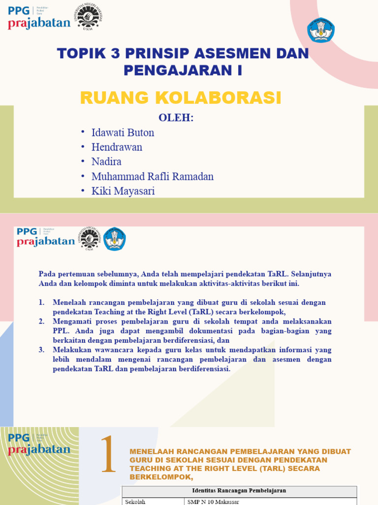 T3 Ruang Kolaborasi Prinsip Asesmen Kelompok 3 | PDF