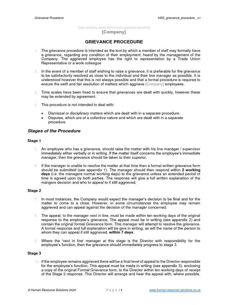Grievenance Procedure | PDF | Mediation | Labor