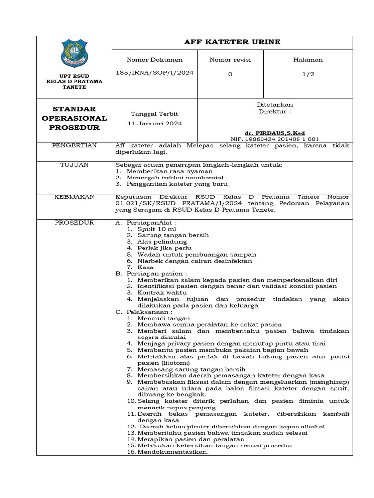 Sop 53 Aff Kateter | PDF