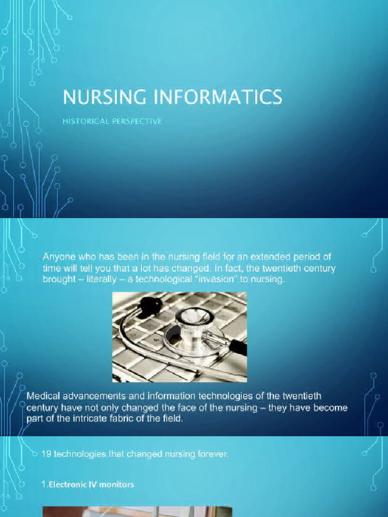 Nursing Informatics Historical Perspectives | PDF