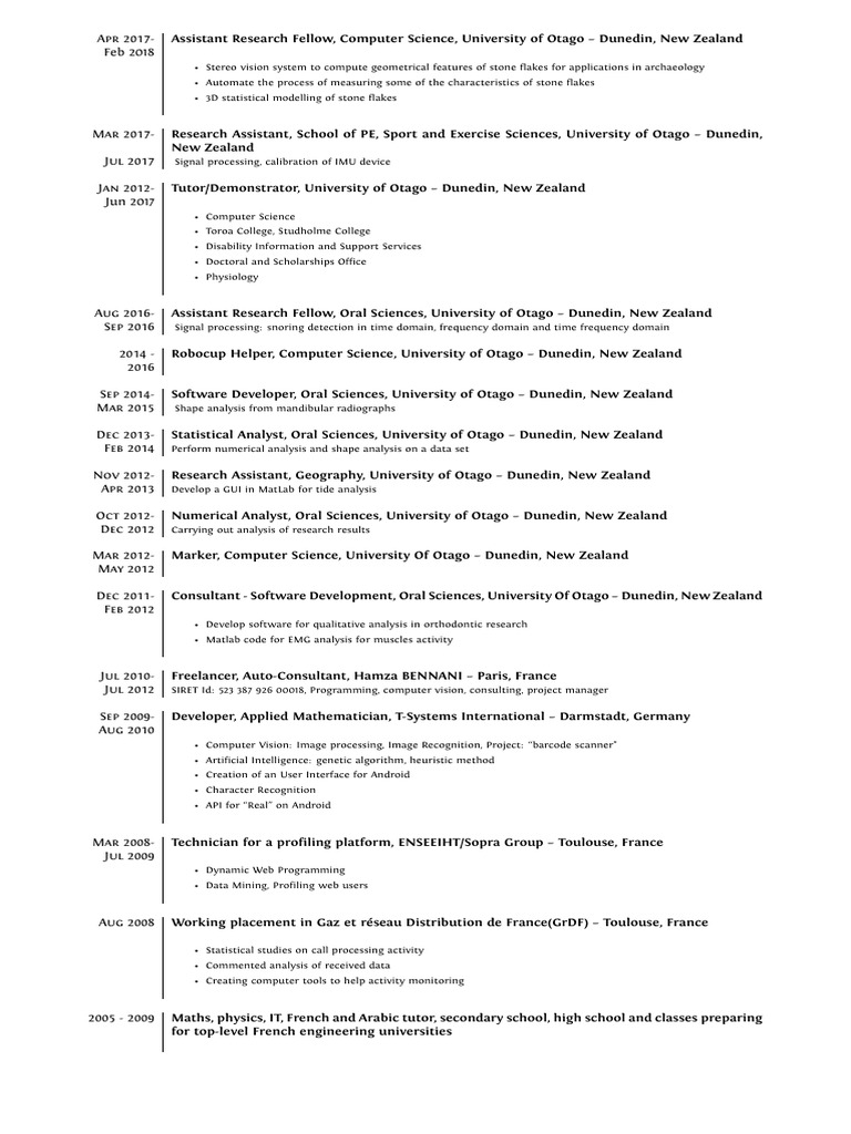 Dr Hamza Bennani Resume Dragged 2 Pdf Computer Vision Computer Programming 
