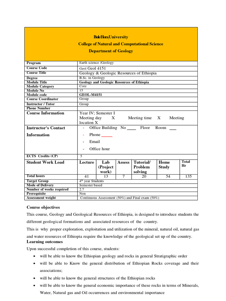Bule Hora University | PDF | Geology | Rift