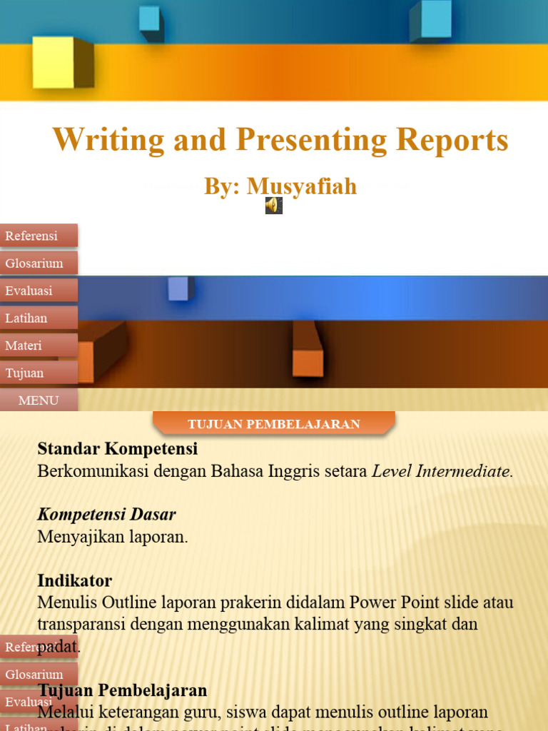 Materi Presenting and Writing A Report | PDF | Human Communication