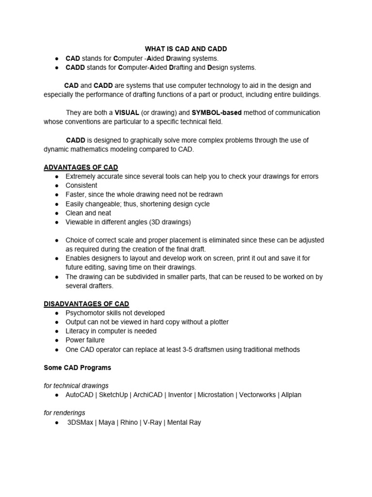 What Is Cad and Cadd | PDF | Computer Aided Design | Technical Drawing