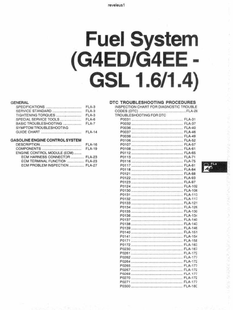 Fuel System (G4ED-G4EE - GSL 1.6-1.4) | PDF | Foreign Language Studies | Self-Improvement