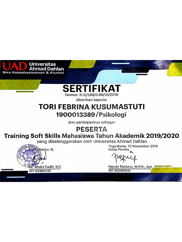 Sertif Soft Skill 1 | PDF