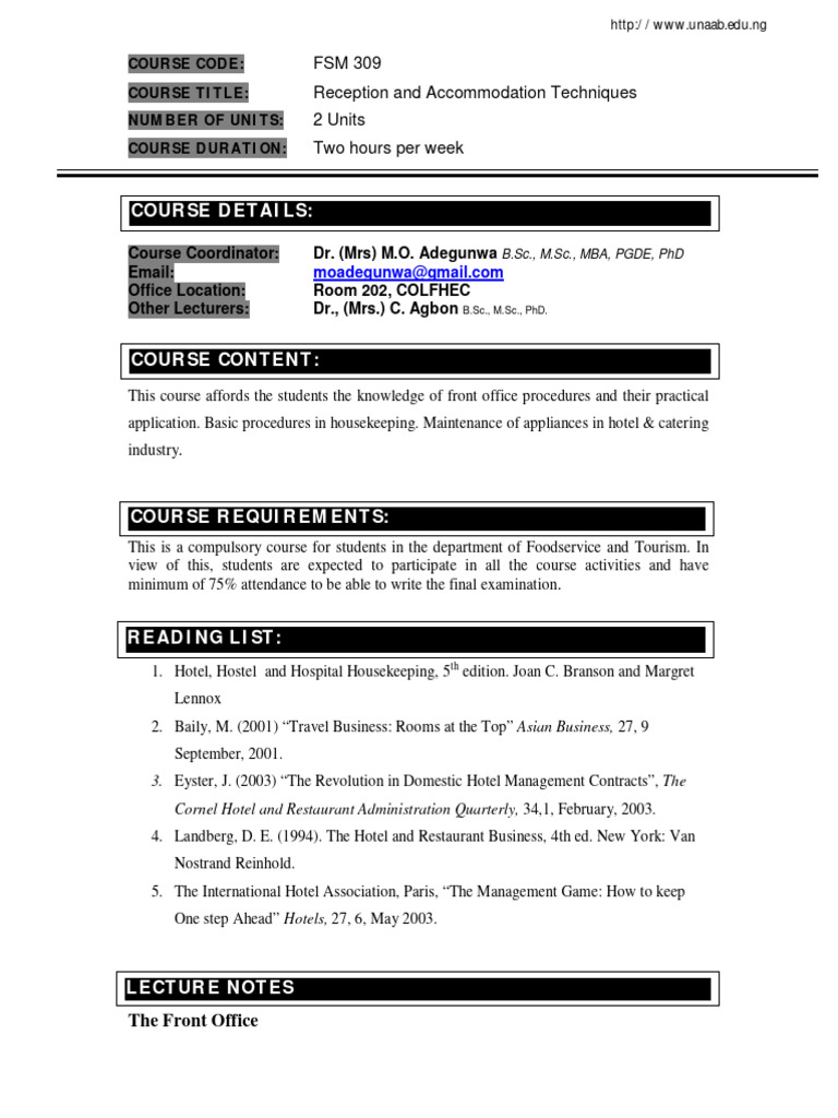 Reception & Accommodations Techniques | PDF | Franchising | Hotel