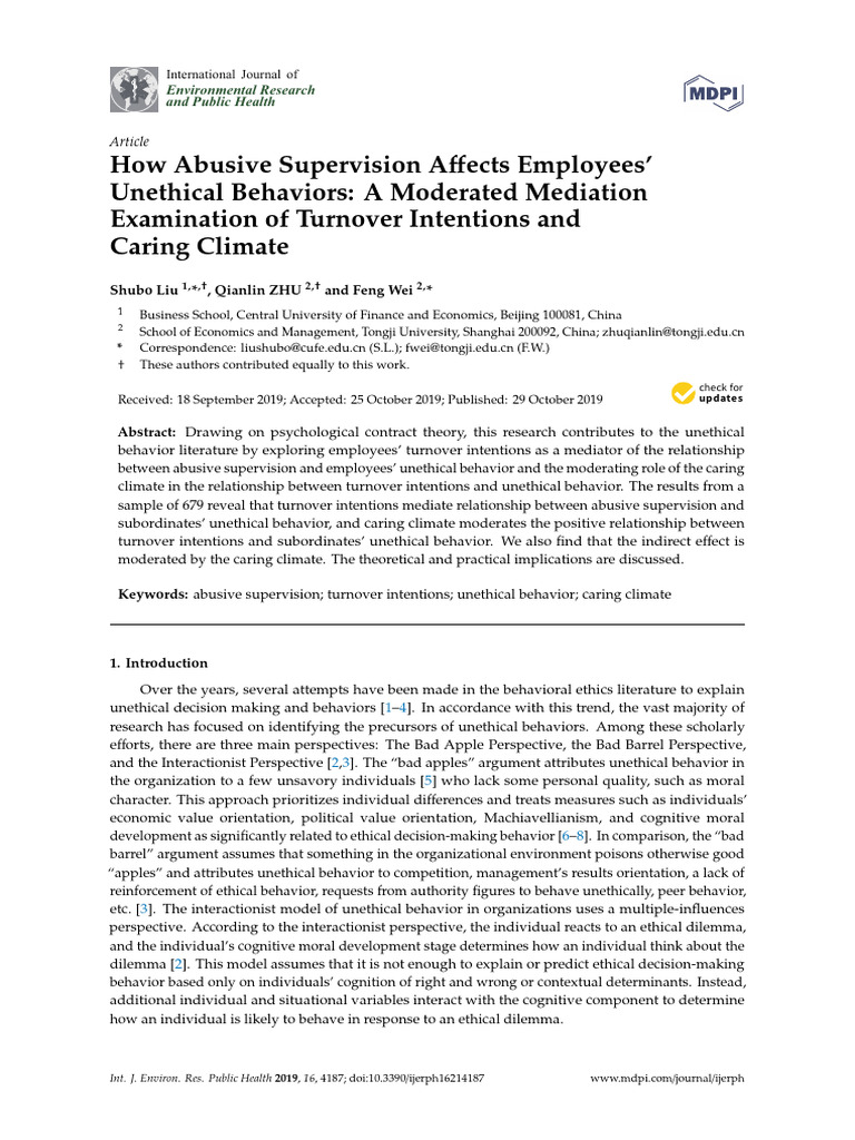 How Abusive Supervision Affect | PDF | Leadership | Psychology