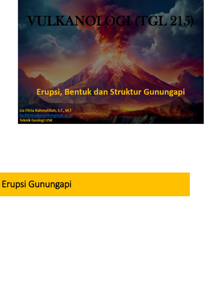 Erupsi dan Struktur Gunungapi Vulkano | PDF