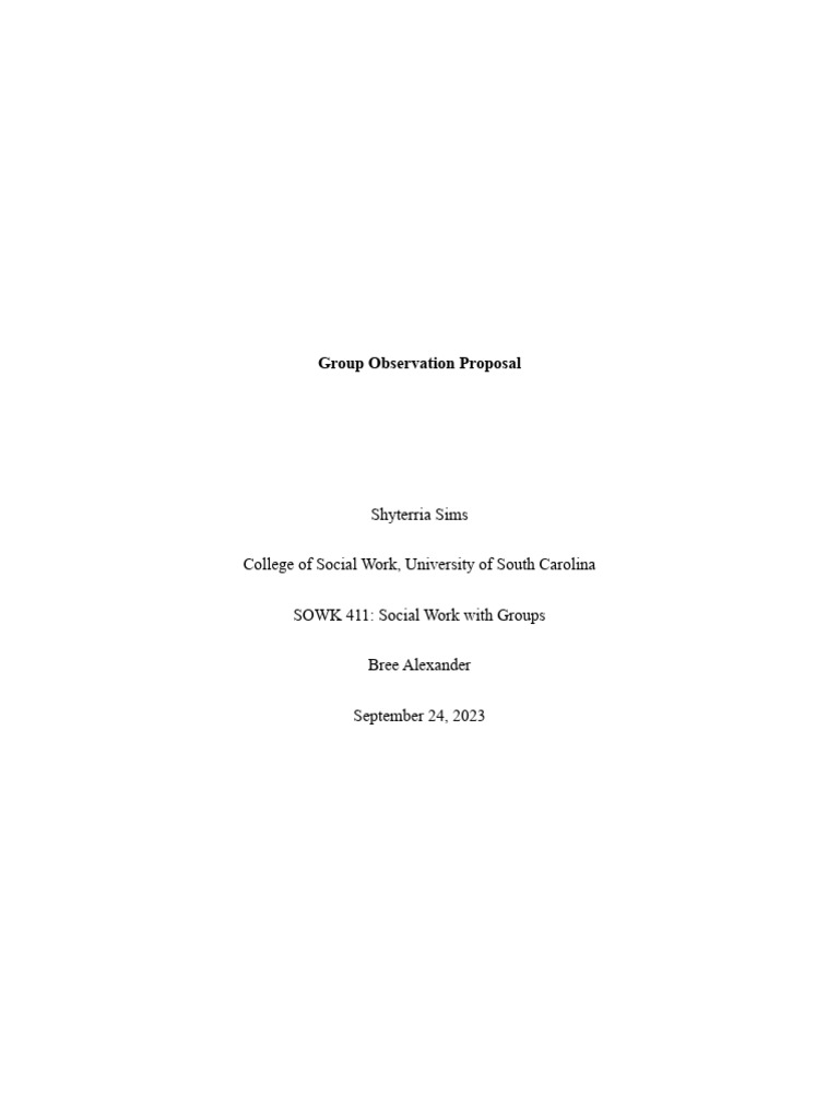 Group Observation Proposal | PDF | Empathy | Amputation