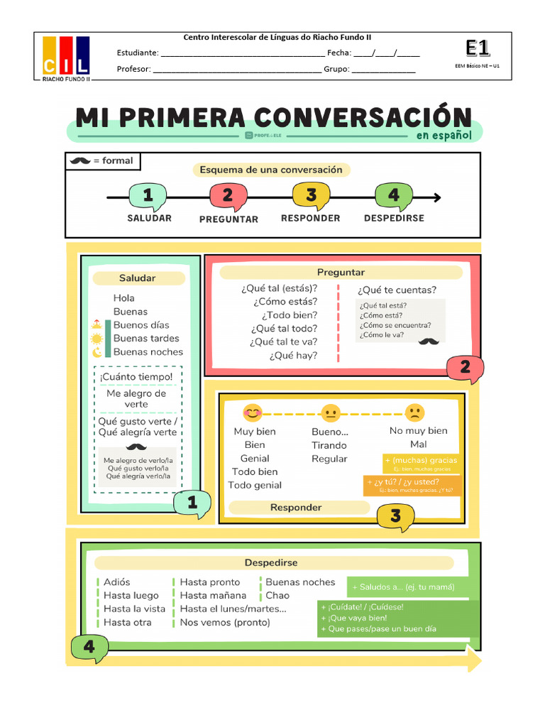 Ejercicios Saludos y Despedidas | PDF