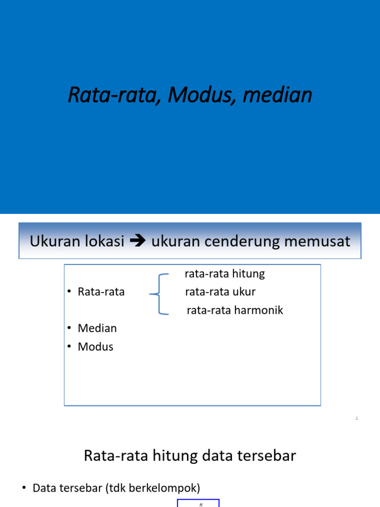 Rata-Rata, Modus, Median | PDF