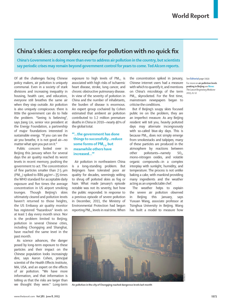China's Skies A Complex Recipe For Pollution With | PDF | Air Pollution ...