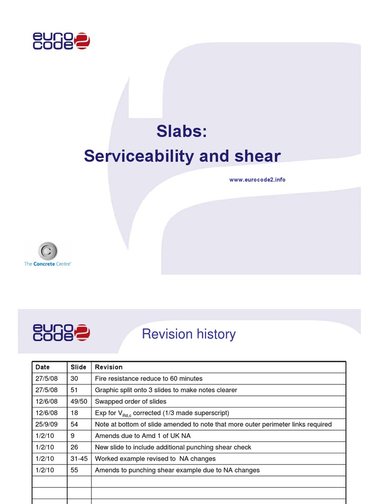 Slabs: Serviceability and Shear: WWW - Eurocode2.info | PDF | Beam ...