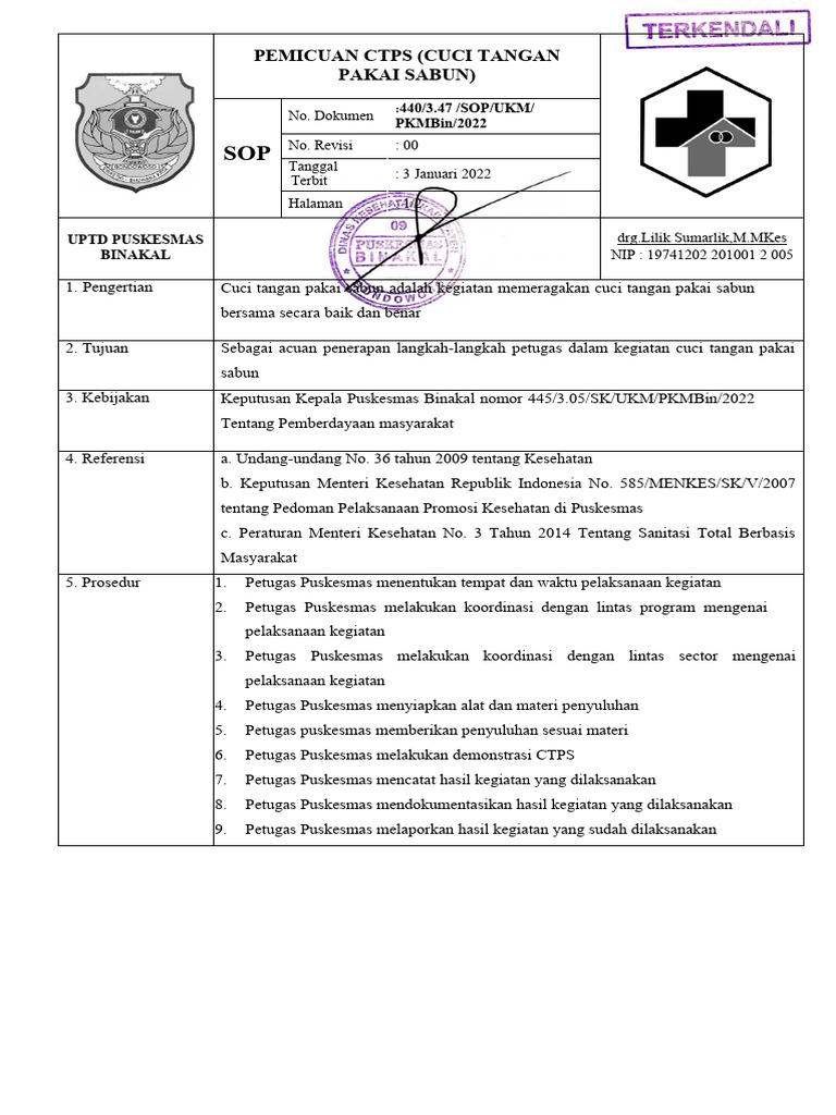 Sop CTPS | PDF | Pengembangan Diri