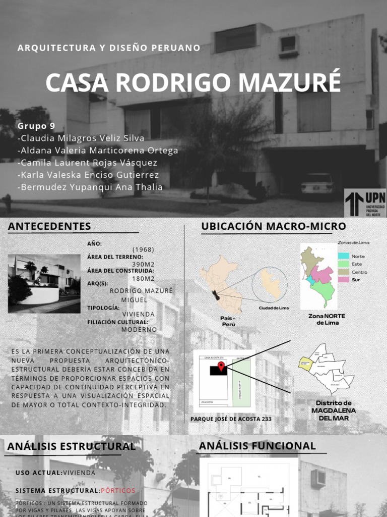 Casa Rodrigo Mazuré: Arquitectura Moderna en Lima | PDF | Diseño ...