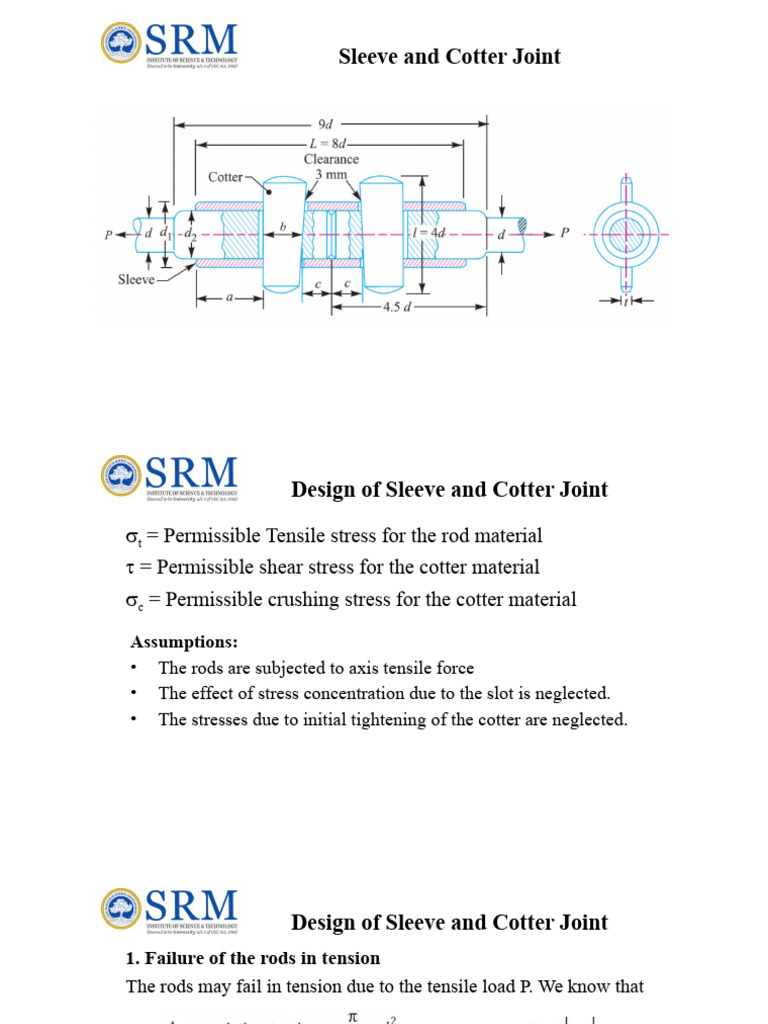 TUTORIAL On Sleeve and Cotter Joint | PDF