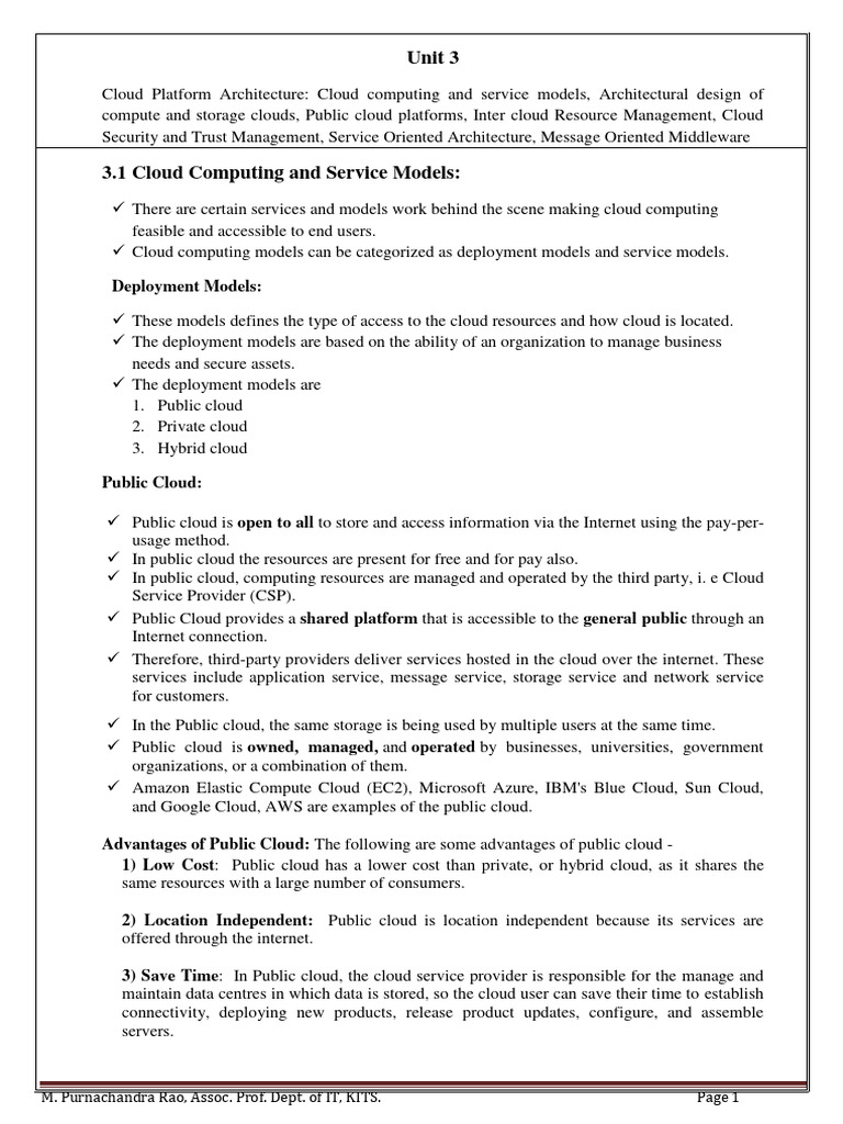 Cc Unit3 Revised Final | PDF | Cloud Computing | Software As A Service
