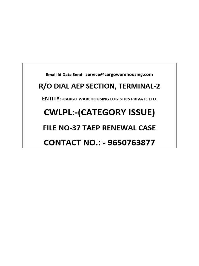 Taep File Front Name Slip Format | PDF