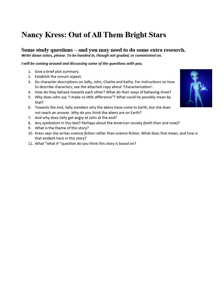 Discussion Guide for Kress's Story | PDF